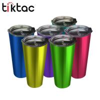 China BPA Free Double Wall Stainless Steel Drink Gold Tumbler Cup With Straw for sale