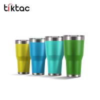 China BPA Free Double Wall Stainless Steel Drink Gold Tumbler Cup With Straw for sale