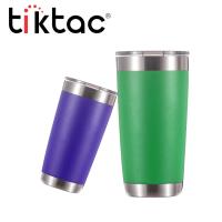 China BPA Free Double Wall Stainless Steel Drink Gold Tumbler Cup With Straw for sale
