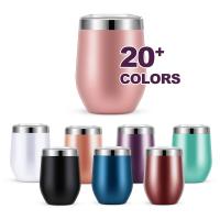China Hot Sell Unbreakable 12oz Stainless Steel Wine Tumbler With Lid for sale