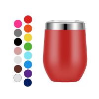 China High Quality Double Wall Stainless Steel 12oz Wine Glass Tumbler Cups With Lid for sale