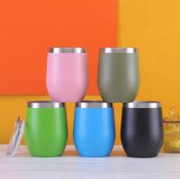 China Customized Logo 12oz Stainless Steel Drinking Glass Glitter Wine Glass Tumbler Cups for sale