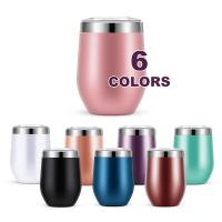 China Colored Stainless Steel 12oz Wine Glass Tumbler Cup Travel Mug for sale