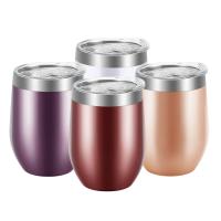 China Colored Stainless Steel 12oz Wine Glass Tumbler Cup Travel Mug for sale