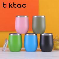 China Hot New Products Insulated 12oz Stainless Steel Wine Glass Tumbler for sale