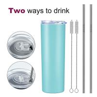 China Wholesale High Quality Custom Logo 20oz 30oz Stainless Steel Blank Sublimation Straight Skinny Tumbler Cups In Bulk for sale