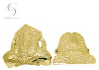 China ABS Plastic Coffin Corner Light Gold Plating American Style Casket Fittings 18# LG Set for sale
