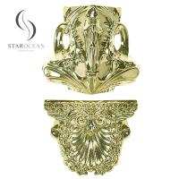 China Extra Large Ornate Coffin Corner 18# American Coffin Accessories Set 4 Big Corners 8 Small Lugs for sale