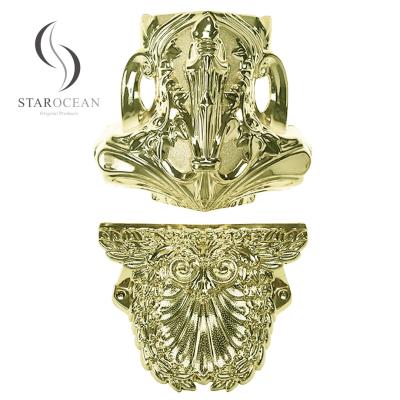 China Extra Large Ornate Coffin Corner 18# American Coffin Accessories Set 4 Big Corners 8 Small Lugs for sale