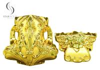 China 24K Gold Coffin Corner 17#G Plastic Handles Set for Wooden Caskets 4 Corners 8 Lugs for sale