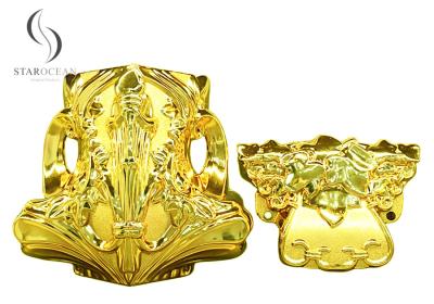 China 24K Gold Coffin Corner 17#G Plastic Handles Set for Wooden Caskets 4 Corners 8 Lugs for sale