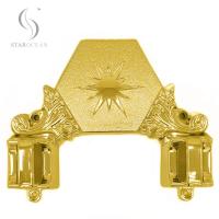 China 24K Gold Custom Coffin Corners Star Pattern Decoration Set 12#G for Metal Wood Coffins for sale