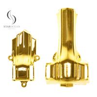 China Gold Plastic Die-Cast Coffin Corner Set 10#G with Metalized Coating for 4 Corners 8 Lugs for sale