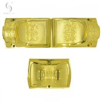 China Shiny Gold PP Recycled Coffin Corner Set 8#G Anti-Fading Decoration with Steel Bars 0.66m 2.02m for sale