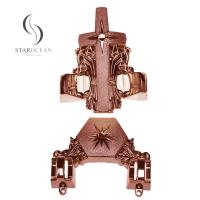 China Customized Copper Color PP Plastic Coffin Hardware Set 12#B with Cross Star Design for sale