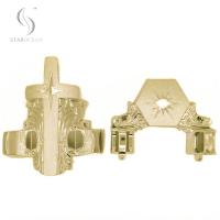 China 18K Light Gold ABS Plastic Coffin Corner Set 12#LG Funeral Hardware with Metal Pipes for sale