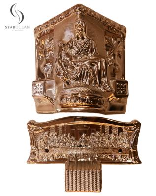 China Copper Plastic Funeral Coffin Corner Set 9B with Steel Bars 203cm 66cm for sale