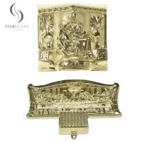 China Luxury American Casket Corner 9#LG Light Gold 4 Corners 8 Lugs 2 Steel Bars for sale