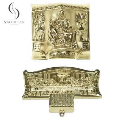 China Luxury American Casket Corner 9#LG Light Gold 4 Corners 8 Lugs 2 Steel Bars for sale