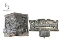 China Luxury Silver Plated Plastic Coffin Corner Set 9#S with Steel Bars for Funeral Decoration for sale