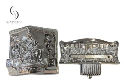 China Luxury Silver Plated Plastic Coffin Corner Set 9#S with Steel Bars for Funeral Decoration for sale