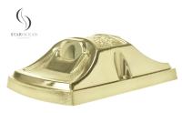 China Light Gold PP Coffin Handles and Decorative Corners Set 8 Inch with Steel Bar for sale