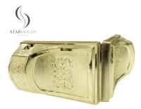 China Light Gold PP Coffin Handles and Decorative Corners Set 8 Inch with Steel Bar for sale