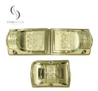 China Light Gold PP Coffin Handles and Decorative Corners Set 8 Inch with Steel Bar for sale