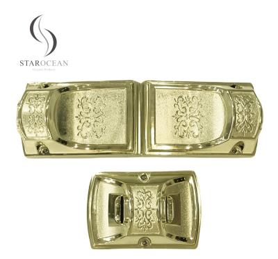 China Light Gold PP Coffin Handles and Decorative Corners Set 8 Inch with Steel Bar for sale
