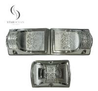 China Silver Coffin Corner Set with Metal Rods 8#S 4 Big 8 Small Corners 2 Long 2 Short Steel Bars for sale