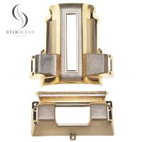 China Light Gold Plastic Coffin Corner Set 7# LG with Steel Bars for Funeral Casket Hardware for sale
