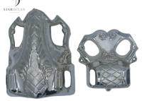 China Shiny Silver Plastic Coffin Corners & Handles 4#S Set with Metal Pipes - 100 Sets MOQ, 20-Day Delivery for sale