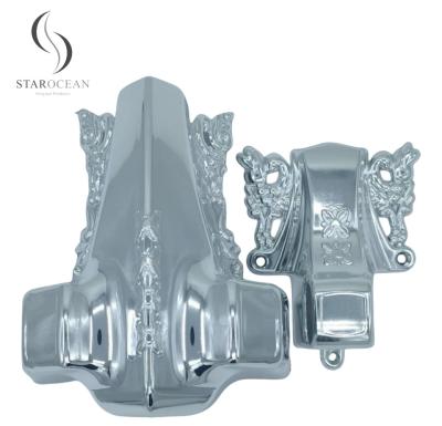 China Silver ABS Coffin Corner 3#S Set with 0.66m & 2.02m Steel Bars - Heavy Weight Resistance Casket Handle for sale