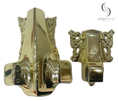 China Light Gold PP Casket Corner 3#LG Set with 0.66m & 2.02m Metal Bars - Injection Moulded Coffin Fittings for sale