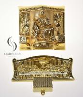 China Last Supper Design Coffin Corner 9# with 24K Gold Metal Finish - 4pc Set with 80