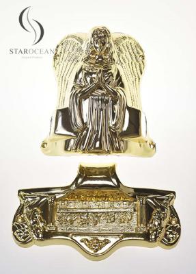 China Gold Plated Angel Shape Coffin Corner Set 19# SGS Certified Casket Hardware for sale
