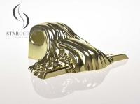 China 24# Gold Electronic Electroplated Plastic Coffin Corner Decorative Handle Set with 0.66m & 2.02m Steel Bars for sale