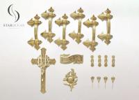 China Gold Coffin Ornament Handles P9001set with 120kg Lifting Capacity - ABS/PP Funeral Hardware for sale