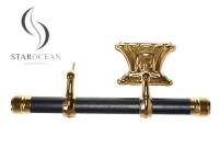 China 24K Gold Plated Coffin Handle Set with 38cm & 174cm Bars, Plastic Panels and Zinc Alloy Hinges for sale