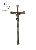 China Customizable Antique Brass Metal Funeral Cross 39×15cm Zamak Material SGS Certified ZJ-01 for sale