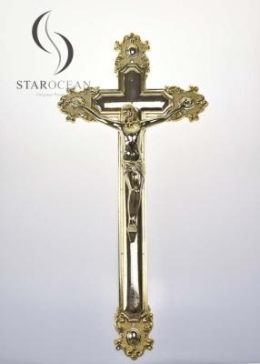 China 45×21 cm Gold Plastic Crucifix Coffin Accessories - ABS Recycled Material with OEM/ODM Service for sale