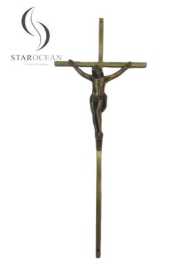 China European Style Funeral Crucifix ZD051 - Zinc Alloy Coffin Decoration with High-Polished Finish, 1000pcs MOQ for sale
