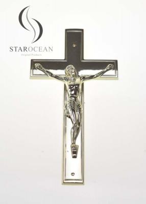 China Plastic Funeral Cross 19.5×11cm for Children's Coffins - ABS/PP Material with Gold/Silver Finish Options for sale