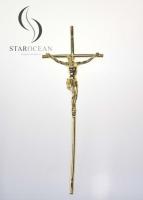 China Customized Color PP Plastic Jesus Shaped Coffin Cross Decorations 37.5x14cm Funeral Accessories PJ-04 for sale