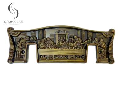 China RSL01 Bronze Resin Coffin Corner Plaque with Last Supper Design - Antique Copper/Brass Finish, 1000pcs MOQ for sale