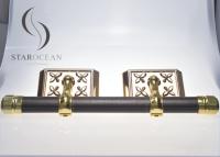 China Gold Finish Funeral Coffin Swing Bar Set with 38cm & 174cm Steel Bars - ABS Material Construction for sale