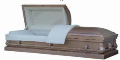 China Silver Finish 20 Gauge Steel Casket with Pearl Crepe Interior - 83