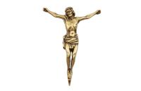 China Brass Tombstone Decoration TD021 with Christ Crucifix Design - 290x220mm Dimensions, Bronze Finish for sale