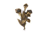 China TD023 Calla Lily Design Bronze Tombstone Decoration - Brass Material, 1000pcs MOQ, SGS Certified for sale