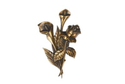 China TD023 Calla Lily Design Bronze Tombstone Decoration - Brass Material, 1000pcs MOQ, SGS Certified for sale